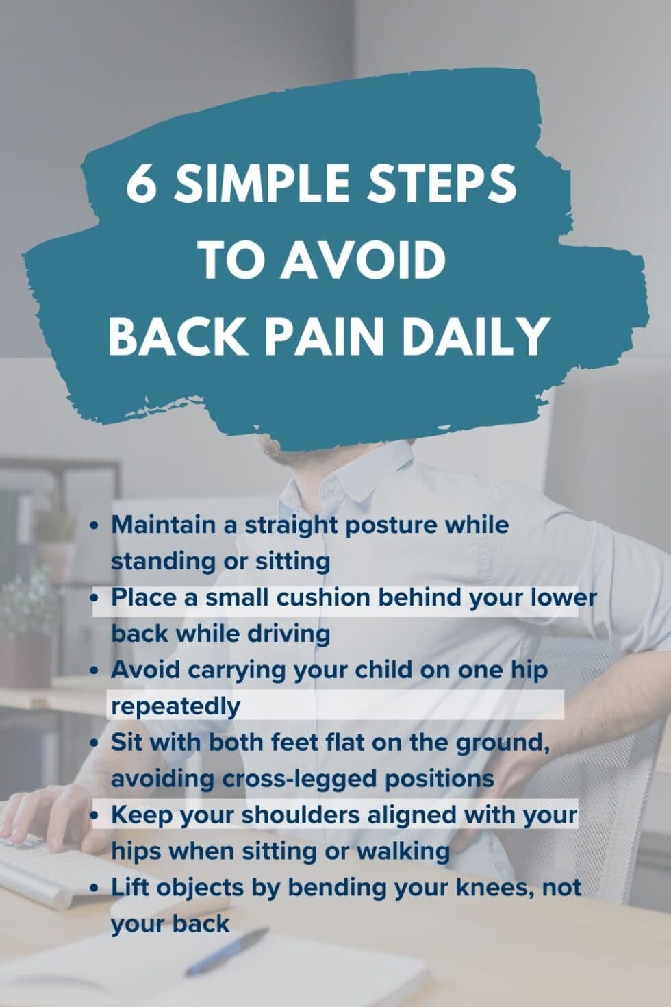 6 Simple Steps to Avoid Back Pain Daily - Fitness Guides